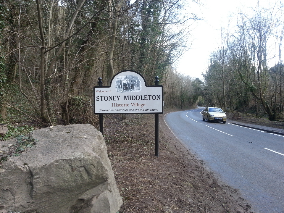 First Gateway sign installed | Stoney Middleton Heritage